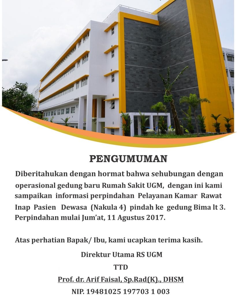 Pemindahan Ruang Rawat Inap Nakula 4 | Rumah Sakit Akademik UGM