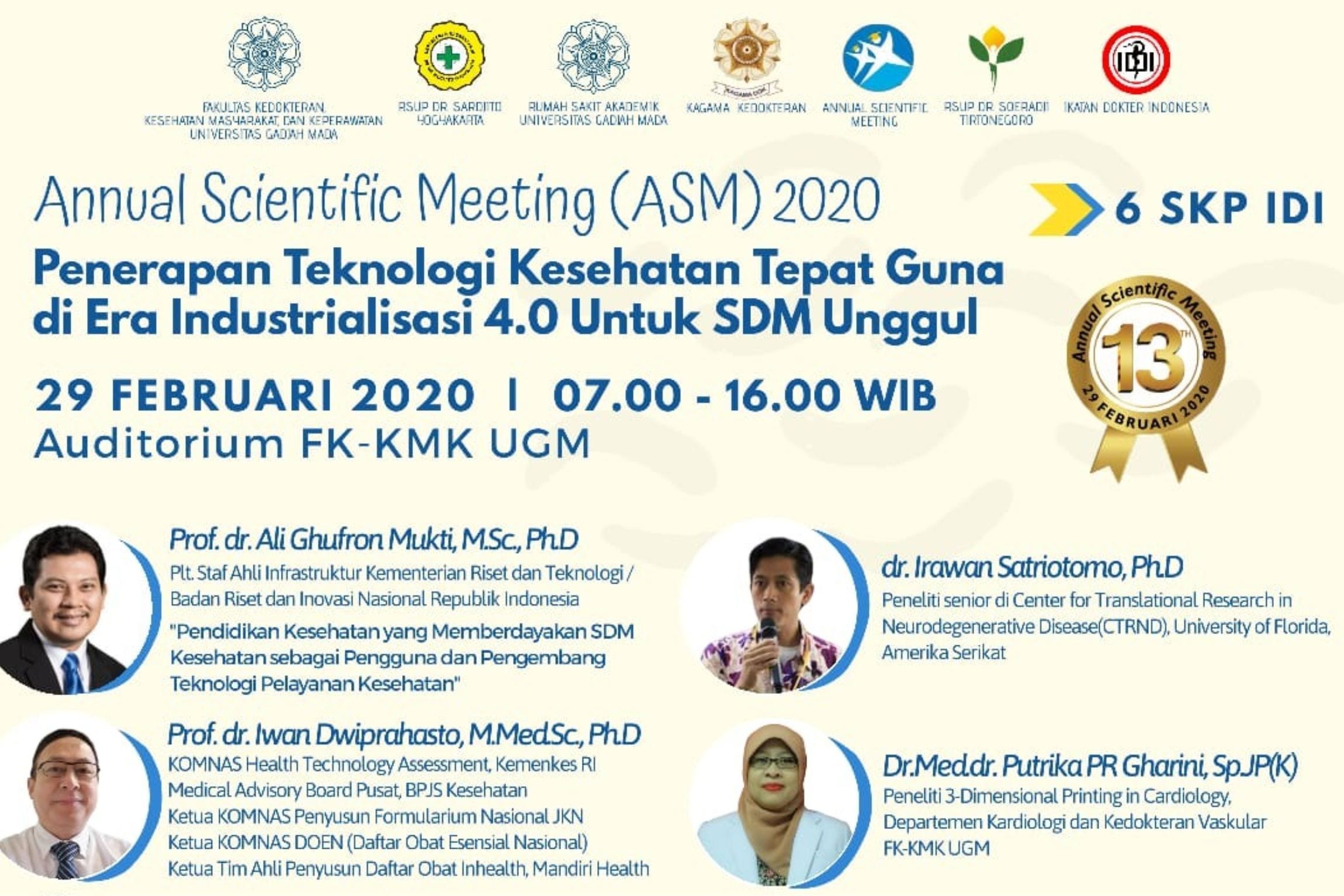 Annual Scientific Meeting (ASM) 2020 "Penerapan Teknologi Kesehatan ...