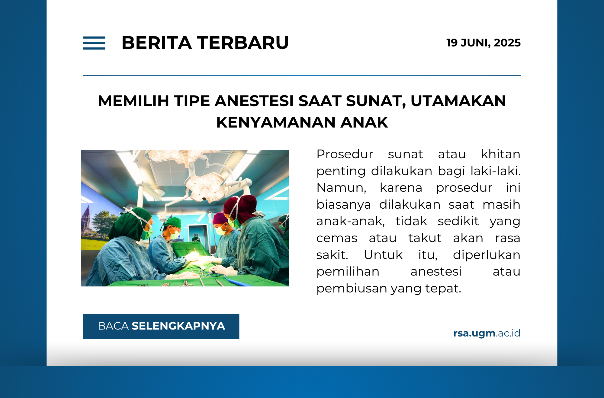 Memilih Tipe Anestesi saat Sunat, Utamakan Kenyamanan Anak | Rumah ...