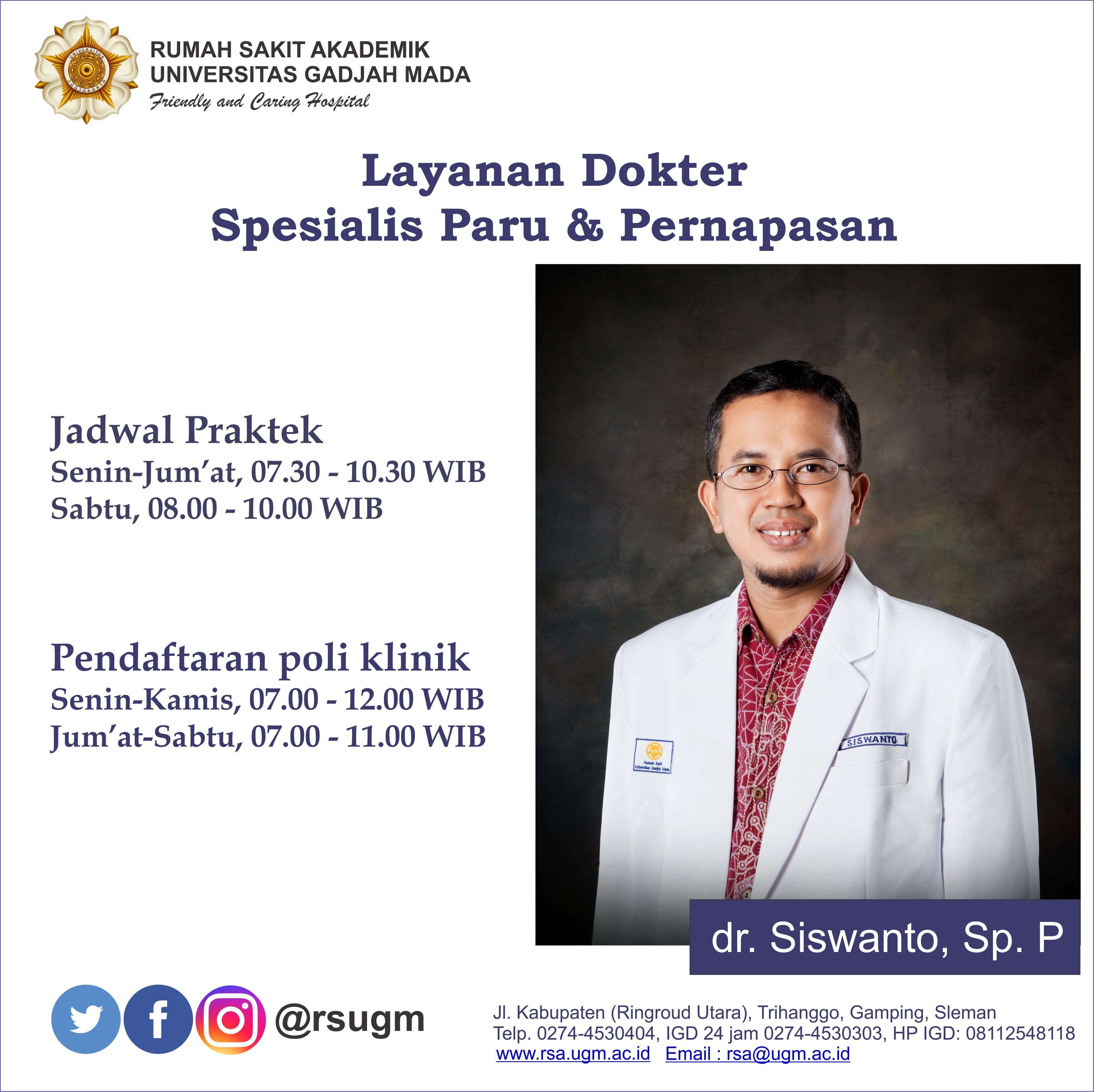 Layanan Baru Spesialis Paru RSA UGM | Rumah Sakit Akademik UGM